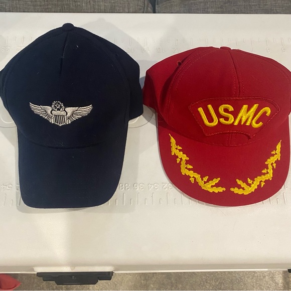 Accessories | Usmc Red Cap And Aviation Cap Set | Poshmark